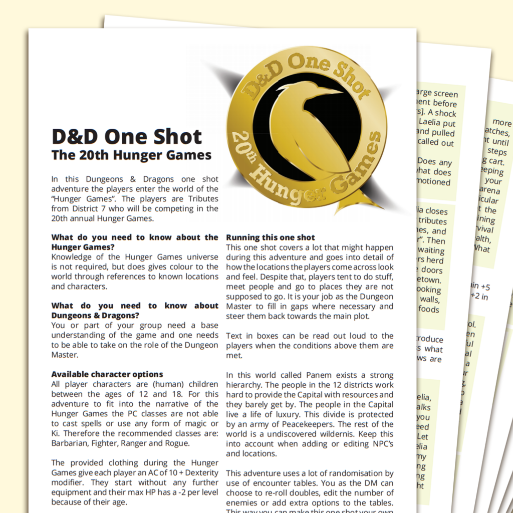 Hunger Games – D&D One Shot - My First Dungeon